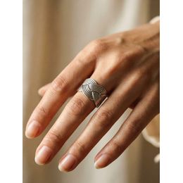 Nemomatheo Ring 'Tresse &ndash; Statement-Flechtring' Damen Gr&ouml;&szlig;e 50/60 silber