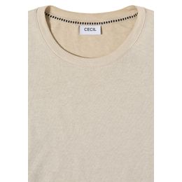 Cecil Damen T-Shirtpearl beige, Basic, Gr. XL, unifarben, Jersey, 50% Baumwolle, 50% Polyester, Shirts, Jersey