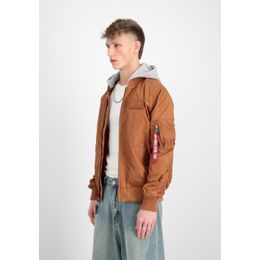 Bomberjacke Alpha Industries "MA-1 TT Hood Light", Herren, Gr. M, braun (hazel braun), Obermaterial: 100% Nylon, Futter: 100% Nylon, Kapuze: 75% Baumwolle, 25% Polyester, Jacken Bomberjacke
