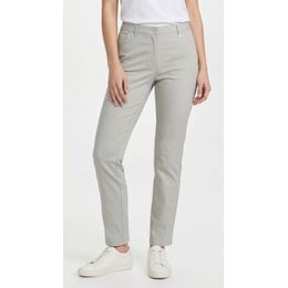 5-Pocket-Hose KjBRAND "Betty Bengaline", Damen, Gr. 50, N-Gr, silber, Web, Obermaterial: 80% Viskose, 17% Polyamid, 3% Elasthan, bequem lang, Hosen 5-Pocket-Hose, in bequemer Form, Topseller