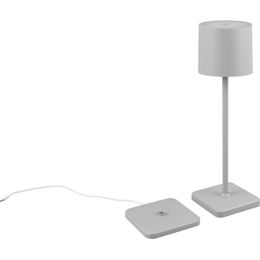 LED Au&szlig;en-Tischleuchte REALITY LEUCHTEN "Fernandez", grau, B:12,5cm H:38cm, Leuchten, LED Au&szlig;en-Tischleuchte, Garten Akku Tischlampe USB Ladestation dimmbar Lichtfarbe einstellbar
