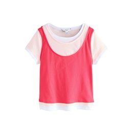 next T-Shirt Damen Gr&ouml;&szlig;e 5XL beige / pink / wei&szlig;