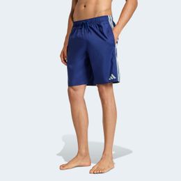 Badeshorts adidas Performance "3-STREIFEN 8-INCH", Herren, Gr. L, N-Gr, dunkelblau, wonder sage, Obermaterial: 100% Polyester, Badehosen Badeshorts