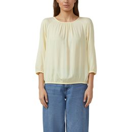 Schlupfbluse s.Oliver, Damen, Gr. 46, butter gelb, Web, Obermaterial: 100% Viskose, unifarben, l&auml;ssig geschnitten h&uuml;ftbedeckend, Rundhals, elastischer Bund, Blusen Schlupfbluse, mit elstsichem Bund und aus reiner Viskose