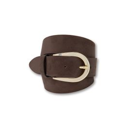 Bernd G&ouml;tz Lederg&uuml;rtel BERND G&Ouml;TZ "Lederg&uuml;rtel mit hufeisenf&ouml;rmiger Goldschlie&szlig;e", Damen, Gr. 80, mocca, Rindsleder, G&uuml;rtel Lederg&uuml;rtel