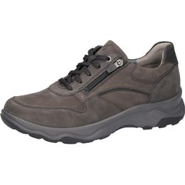 Waldl&auml;ufer Sneaker WALDL&Auml;UFER "H-MAX", Herren, Gr. 11 (46), grau, schwarz, Nubukleder, unifarben mit Farbeinsatz, Schuhe Sneaker, Schn&uuml;rschuh, Bequemschuh, Halbschuh in Komfortweite H (= sehr weit)