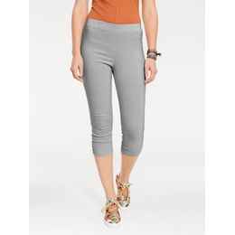 Heine Damen Caprihose, grau, Gr. 48, unifarben, 70% Viskose, 25% Polyamid, 5% Elasthan, Hosen