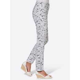 Classic Basics Damen Webhose, grau, Gr. 40, gemustert, mehrfarbig, 72% Viskose, 25% Polyamid, 3% Elasthan, Hosen