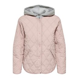 Only Damen Steppjacke "ONLRISSO LIFE HOOD QUILT JACKET CC OTW", rosa, Gr. L, unifarben, Web, Obermaterial: 100% Polyamid, Jacken, mit abnehmbarer