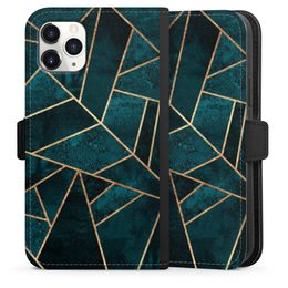DeinDesign iPhone 11 Pro Handy Klapph&uuml;lle Handyh&uuml;lle aus Kunst Leder schwarz Flip Case Stone Elisabeth Fredriksson Gold & Copper Sideflip mit Lasche
