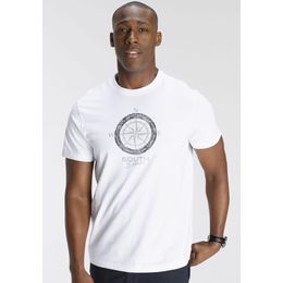 T-Shirt DELMAO, Herren, Gr. M (48/50), wei&szlig;, Single Jersey, Obermaterial: 100% Baumwolle, bedruckt, normal, Rundhals, Shirts T-Shirt, Kurzarm, bedruckt, Rundhals, aus Baumwolle