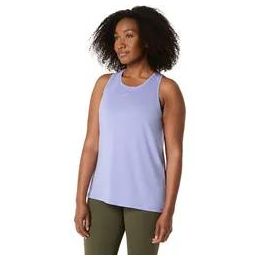Lauftop asics "NAGINO RUN ADJUSTABLE TANK", Damen, Gr. XL, blaubell, Obermaterial: 78% Polyester, 20% Lyocell, 2% Elasthan, Tops, gerade geschnitten, leichtes Material, weiches Gewebe