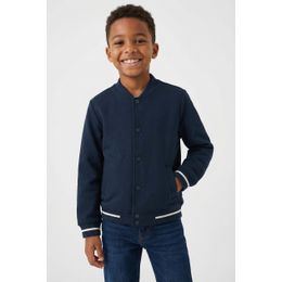 Sweatjacke s.Oliver JUNIOR, Jungen, Gr. 116/122, blau, Jersey, Obermaterial: 72% Baumwolle, 23% Polyester, 5% Elasthan, unifarben, regular fit taillenbedeckt, Rundhals, B&uuml;ndchen, Sweatjacken Sweatjacke, mit Taschen