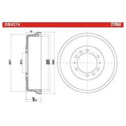 TRW Bremstrommel DB4374 hinten rechts links f&uuml;r NISSAN 43206-G9800