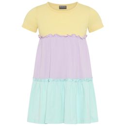Kidsworld Jerseykleid in gelb/flieder/t&uuml;rkis | Gr.: 92/98
