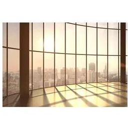 Fototapete ARCHITECTS PAPER "Loft View Sunset", beige (beige, braun, creme), B:4m L:2,7m, Vlies, Tapeten, Vlies, Wand, Schr&auml;ge