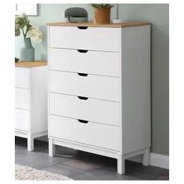 Kommode OTTO HOME "Post", beige (natur, wei&szlig;), B:76cm H:113cm T:39cm, Massivholz, Sideboards, Kommode, massives Kiefernholz, mit vielen Stauraumm&ouml;glichkeiten, Breite 76 cm