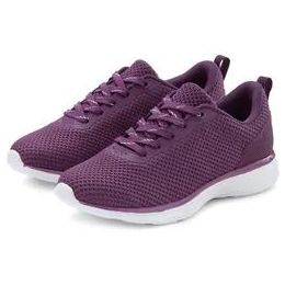 Sneaker Lascana "Turnschuhe", Damen, Gr. 38, lila, Obermaterial: 100% Textilmaterial. Decksohle: 100% Textilmaterial. Futter: 100% Textilmaterial. Laufsohle: 100% Synthetik, unifarben, Basic, Schuhe Sneaker, Schn&uuml;rhalbschuh, Halbschuh, Freizeitschuh ultraleicht VEGAN