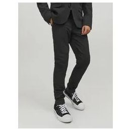 Jack & Jones Anzughose JACK & JONES JUNIOR "JPRSOLAR elastisch, pflegeleicht, komfortabel", Jungen, Gr. 134, N-Gr, schwarz, Web, Obermaterial: 78% Polyester, 17% Viskose, 5% Elasthan, unifarben, slim fit kn&ouml;chellang, Hosen Anzughose, unifarben, modisch, slim fit, Web