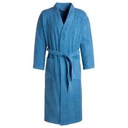 Unisex-Bademantel Egeria "Topas, ideal f&uuml;r Sauna & Spa, Hotelbademantel, Morgenmantel" Gr. S, blau, L:120cm, Walkfrottee, Hausm&auml;ntel, f&uuml;r Damen & Herren, in Kimonoform