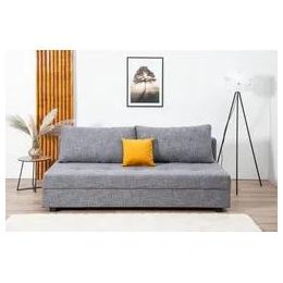 Schlafsofa Collection AB "Daria, B: 194 cm, Liegel. 147x194 cm", grau, B:194cm H:41cm T:90cm, 100%Polyester, Sofas, Schlafsofa, Bettfunktion, Bettkasten & 1 Zierkissen, Federkern