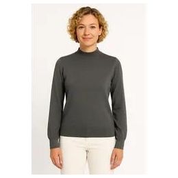 Strickpullover Only "ONLBIRTHE O-NECK PULLOVER ZL KNT", Damen, Gr. M, medium grau melange, Strick, Obermaterial: 50% Viskose, 27% Nylon, 23% Polyester, unifarben, normal, hoch geschlossener Ausschnitt, Pullover Strickpullover