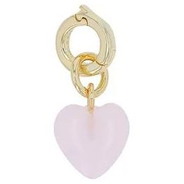 Charm Herz Amor "2038479", bunt (gelbgoldfarben, rosa, rosa), Charms, Damen, Silber 925 (Sterlingsilber), mit Glasstein