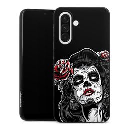 DeinDesign Galaxy A56 5G Handy Silikon H&uuml;lle Case schwarz Handyh&uuml;lle Rock 'N' Roll D&iacute;a De Los Muertos Totenkopf