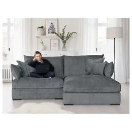 Ecksofa Home Affaire "Casa XL L-Form, B: 190 cm", dunkelgrau, B:190cm T:187cm, 100% Polyester, Sofas, Ecksofa, 4 Zierkissen, Mega-Sofa, in Cord oder Chenille-Struktur, Federkern