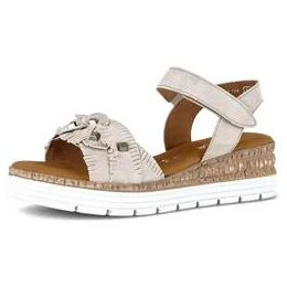 Plateausandaletten Gabor "Plateau Sandale", Damen, Gr. 37, beige, Schuhe
