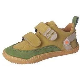 Barfu&szlig;schuh QNUFFS "Ahorn", Jungen, Gr. 27, oil, tundra, Lederimitat, Veloursleder, kontrastfarbene Details, Schuhe Barfu&szlig;schuh, Klettschuh, Kinderschuh mit Nullsprenung