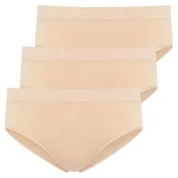 Slip Jockey "Slip Seamfree Hi Cut Slips 3P 3er Pack", Damen, Gr. L, beige, Obermaterial: 93% Polyamid PA. 7% Elasthan EL., Unterhosen Slip