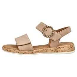 Riemchensandale Gabor COMFORT "Gabor Comfort Sandalen Leder", Damen, Gr. 43, sand, Leder, Schuhe Riemchensandale