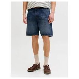 Jack & Jones Shorts JACK & JONES, Herren, Gr. M, N-Gr, blau denim, Denim/Jeans, Obermaterial: 100% Baumwolle, Abriebeffekte, relaxed fit, Hosen Shorts