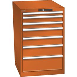 LISTA ESD-Schubladenschrank, BxTxH 564 x 725 x 850 mm, 7 Schubladen, Traglast 75 kg, orange