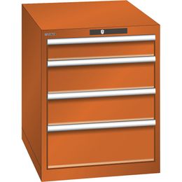LISTA ESD-Schubladenschrank, BxTxH 564 x 725 x 700 mm, 4 Schubladen, Traglast 75 kg, orange
