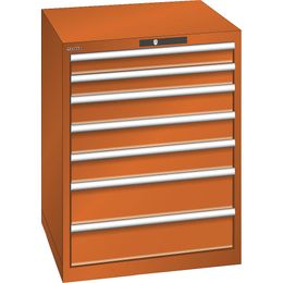 LISTA ESD-Schubladenschrank, BxTxH 717 x 725 x 850 mm, 7 Schubladen, Traglast 75 kg, orange