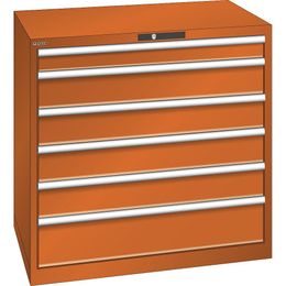 LISTA ESD-Schubladenschrank, BxTxH 1023 x 725 x 1000 mm, 6 Schubladen, Traglast 75 kg, orange
