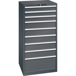 LISTA ESD-Schubladenschrank, BxTxH 717 x 725 x 1450 mm, 9 Schubladen, Traglast 75 kg, anthrazitgrau