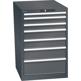 LISTA ESD-Schubladenschrank, BxTxH 564 x 725 x 850 mm, 7 Schubladen, Traglast 75 kg, anthrazitgrau
