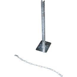 eurokraft pro Gasflaschenhalterung, f&uuml;r stehende Lagerung von Gasflaschen, mit 1 Halterungsstange, 1 Sicherungskette und 1 Montageplatte