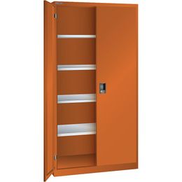 LISTA ESD-Fl&uuml;gelt&uuml;rschrank, H 1950 mm, 4 Fachb&ouml;den, BxT 1002 x 400 mm, orange