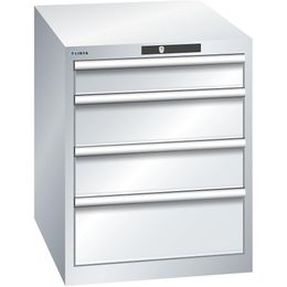 LISTA ESD-Schubladenschrank, BxTxH 564 x 725 x 700 mm, 4 Schubladen, Traglast 75 kg, lichtgrau