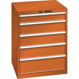 LISTA ESD-Schubladenschrank, BxTxH 717 x 725 x 850 mm, 5 Schubladen, Traglast 75 kg, orange