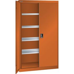 LISTA ESD-Schwerlastschrank, H 1950 mm, 4 Fachb&ouml;den, BxT 1100 x 641 mm, orange
