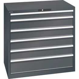LISTA ESD-Schubladenschrank, BxTxH 1023 x 725 x 1000 mm, 6 Schubladen, Traglast 75 kg, anthrazitgrau