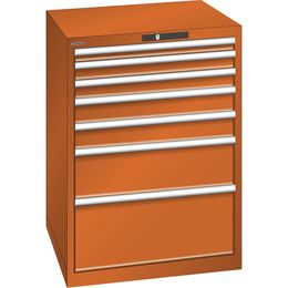 LISTA ESD-Schubladenschrank, BxTxH 717 x 725 x 1000 mm, 7 Schubladen, Traglast 75 kg, orange