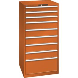 LISTA ESD-Schubladenschrank, BxTxH 717 x 725 x 1450 mm, 9 Schubladen, Traglast 75 kg, orange