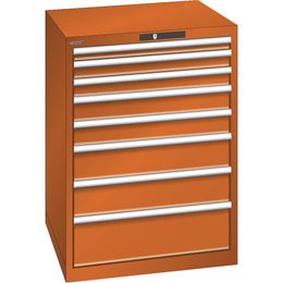 LISTA ESD-Schubladenschrank, BxTxH 717 x 725 x 1000 mm, 8 Schubladen, 50/75/100/150/200 mm, Traglast 75 kg, orange