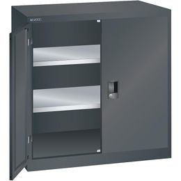 LISTA ESD-Fl&uuml;gelt&uuml;rschrank, H 1000 mm, 2 Fachb&ouml;den, BxT 1002 x 400 mm, anthrazitgrau